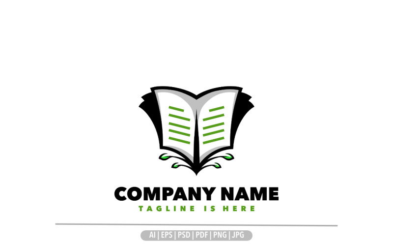 Yaprak kitap doğa logo tasarımı #375645 - TemplateMonster