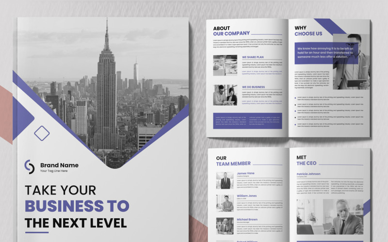Bio-fold Business Brochure Template #375841 - TemplateMonster