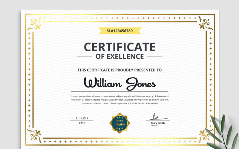 Plantillas de Certificados de Excelencia - TemplateMonster