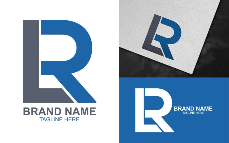 Unique LR Letter Logo Template Design - TemplateMonster