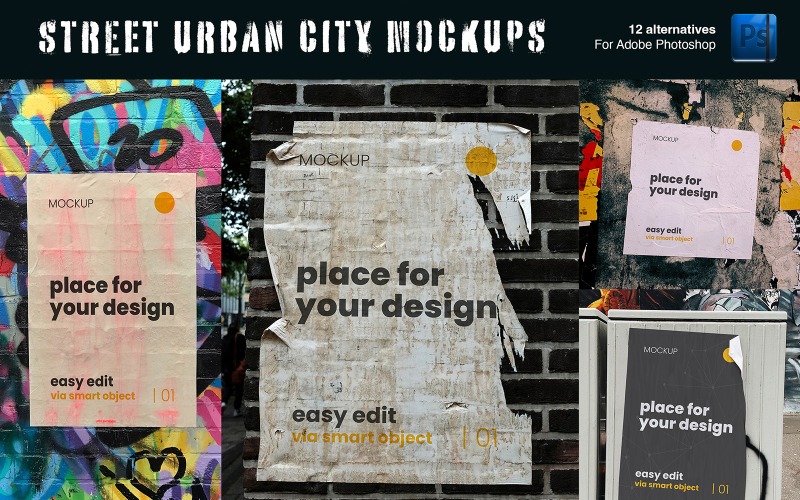 Street Urban City Photoshop Mockups #376263 - TemplateMonster