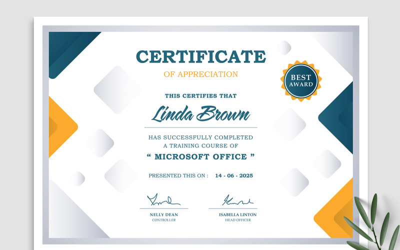 Color Certificate Layout #376343 - TemplateMonster