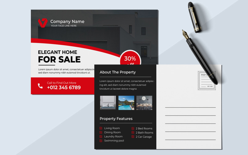 Company Post Card Design Template #376392 - TemplateMonster