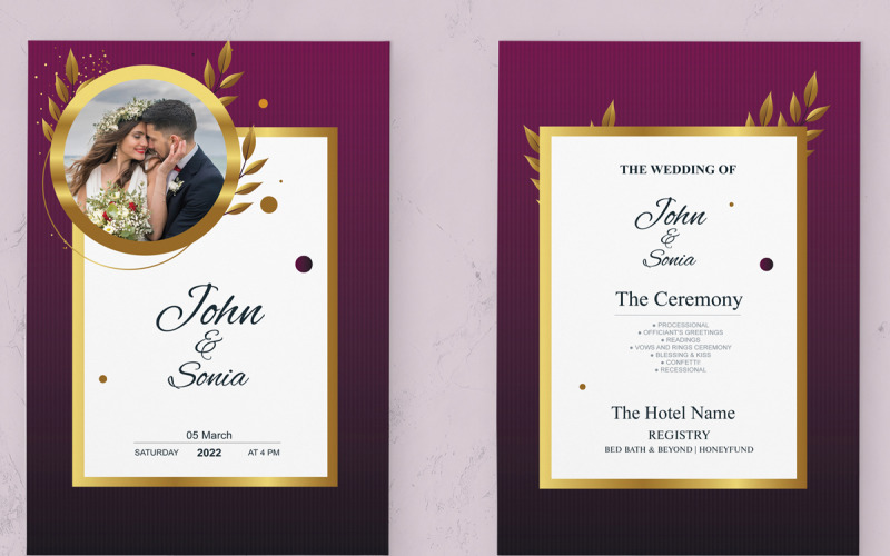 Wedding Ceremony Invitation Card Design - TemplateMonster