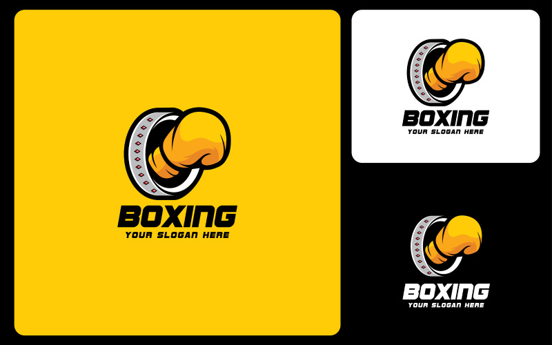 Modèle de conception de logo de boxe - TemplateMonster