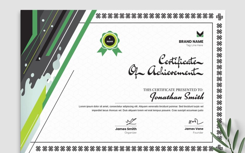 Réalisation de modèles de certificat - TemplateMonster