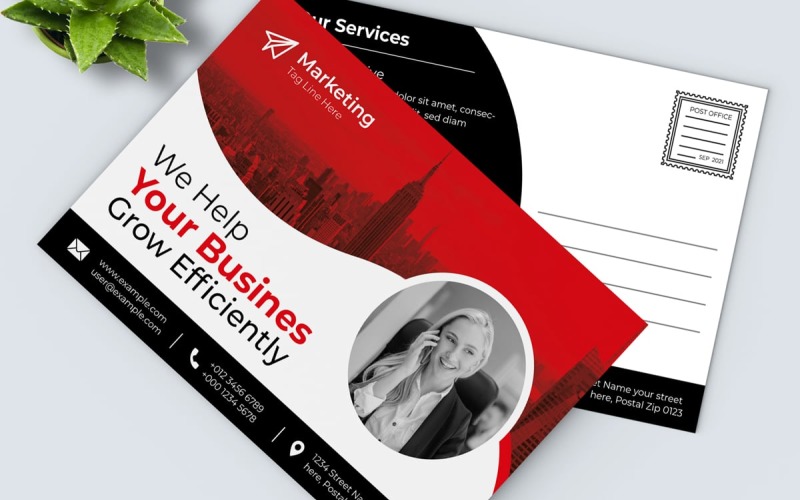 Corporate Business Post Card Template layout