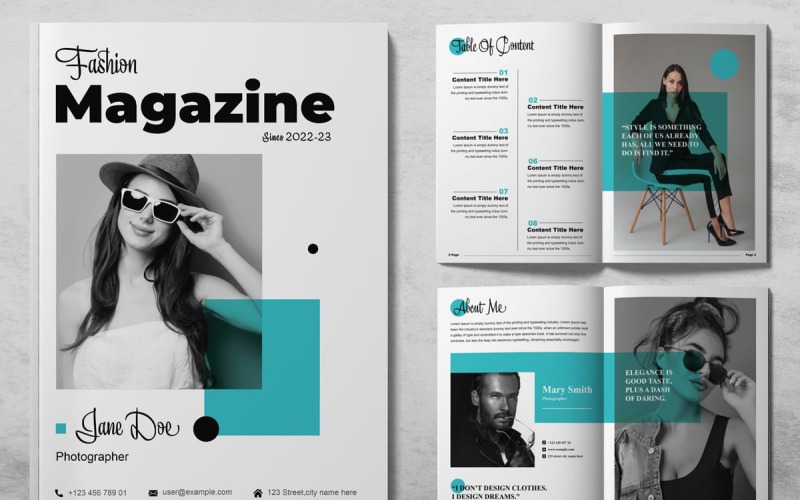 Mise en page des modèles de conception de magazines de mode