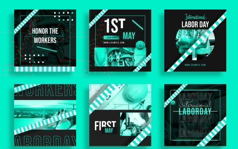 Plantilla del Día Internacional del Trabajo - TemplateMonster