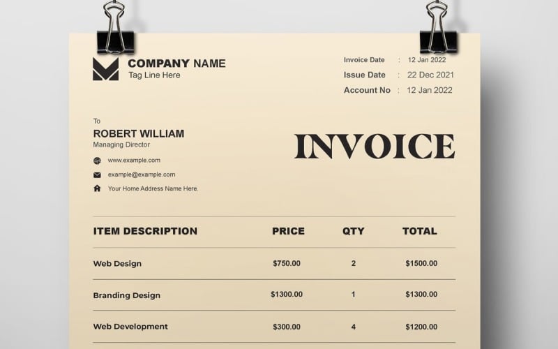 Professional Invoice Templates #376601 - TemplateMonster
