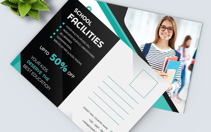 School Education Post Card #376758 - TemplateMonster