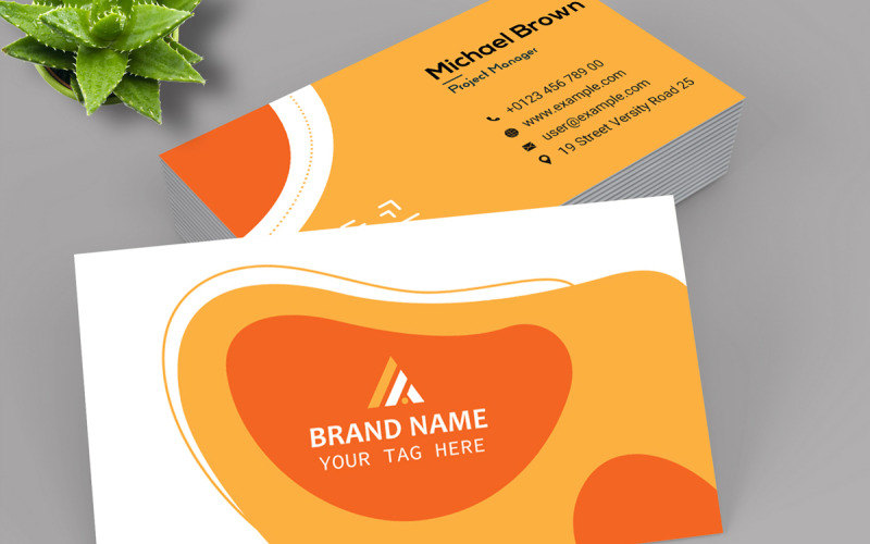 Unique Business Card Layout #376851 - TemplateMonster