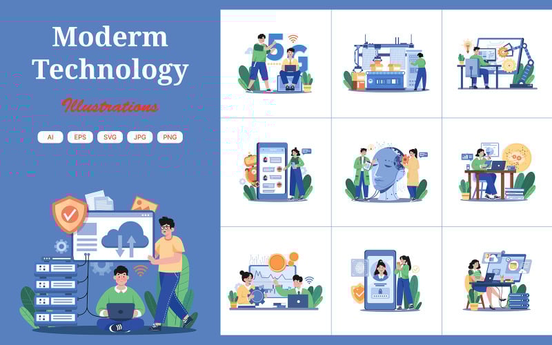 M682_Modern Technology Illustration Pack 1 - TemplateMonster