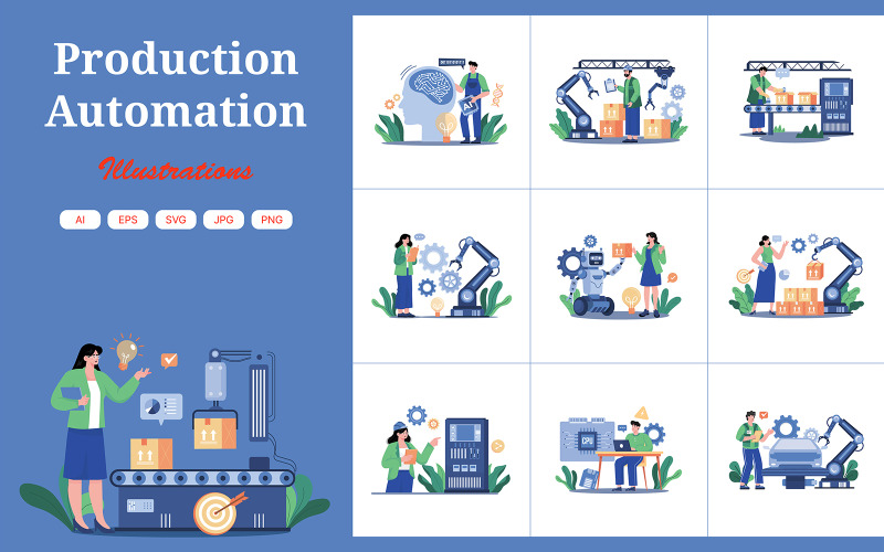 M684_Pack d'illustrations d'automatisation de la production 2