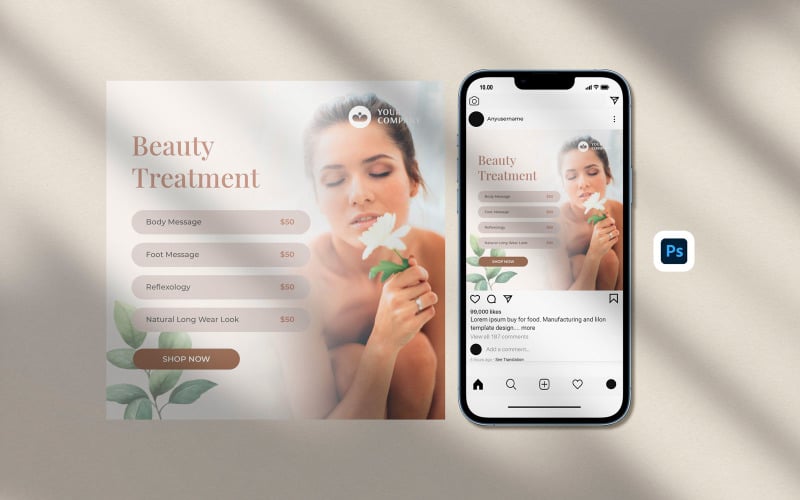 SPA Treatments Price List Instagram Post - TemplateMonster