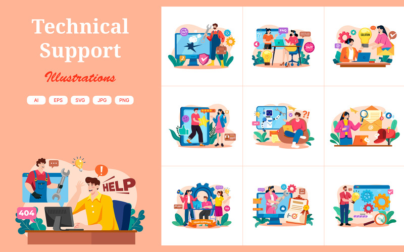 M652_Technical Support Illustration Pack - TemplateMonster