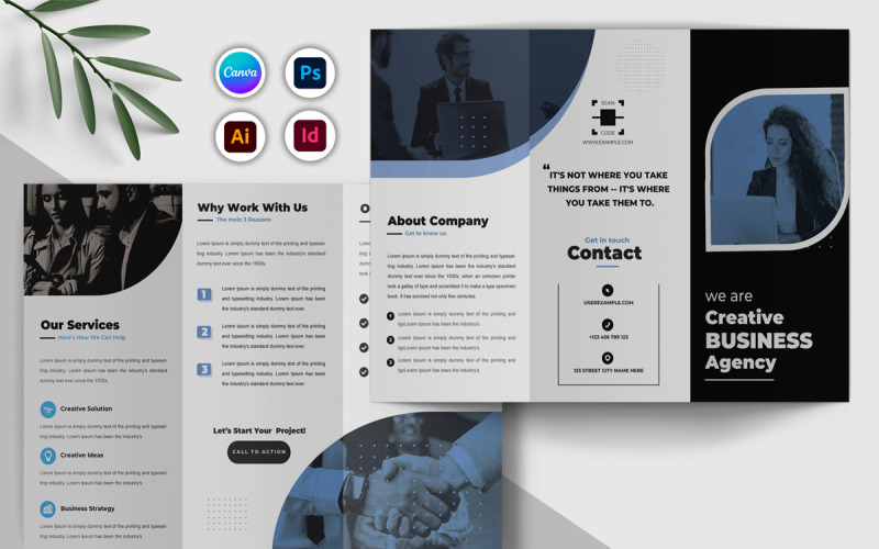 Business Creative Agency Brochure #377450 - TemplateMonster