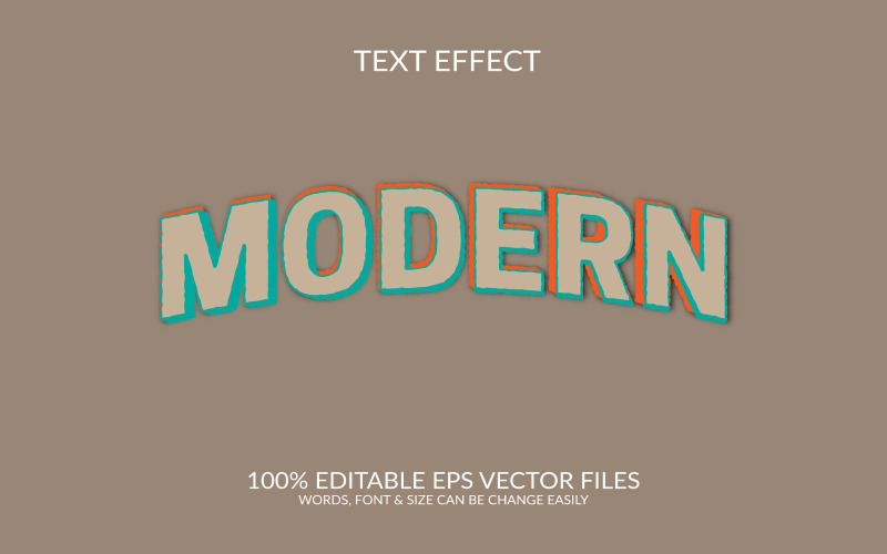 Modern 3D Editable Vector Eps Text Effect Template