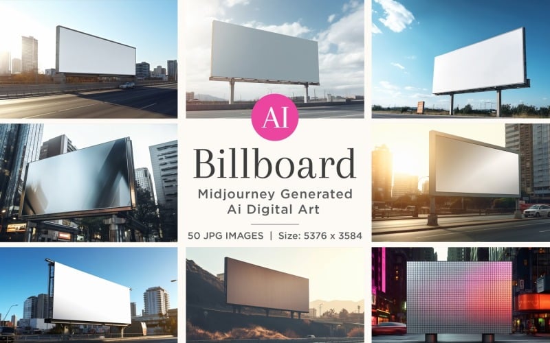 Roadside sign board advertisement Mockup 50 Set V-1