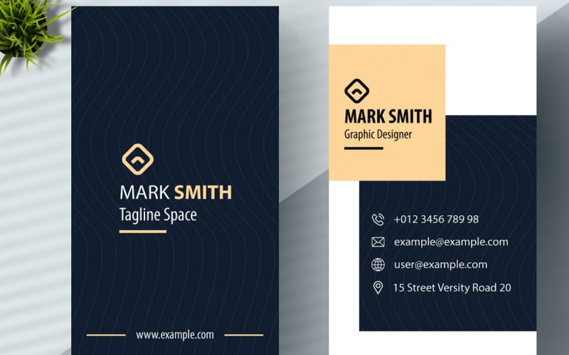 Corporate Black Business Card #377809 - TemplateMonster