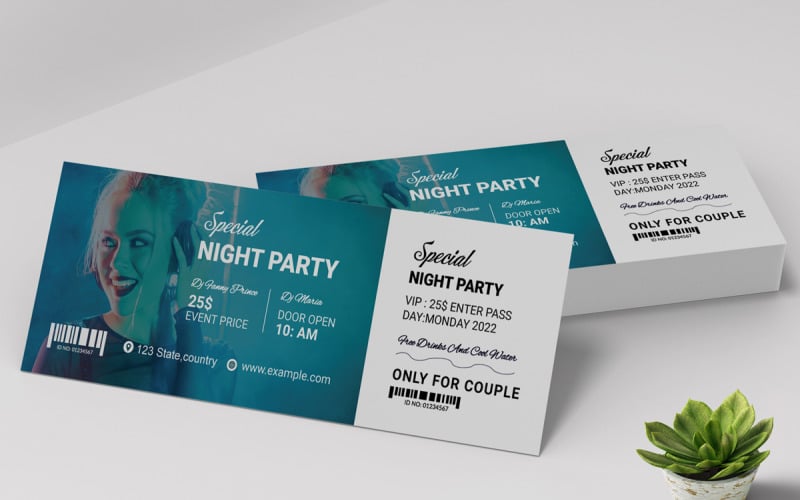 Layout de modelos de ingressos para eventos - TemplateMonster