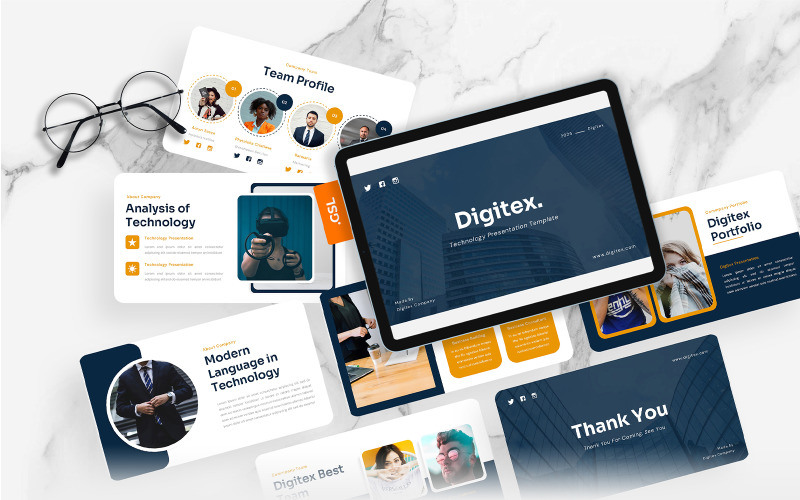 Digitex - Technology Google Slides Template - TemplateMonster