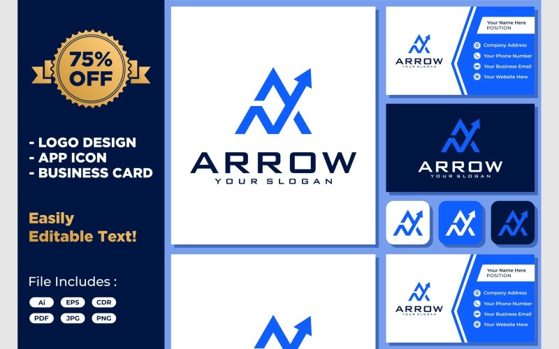 A harfi yukarı ok simgesi logosu #378103 - TemplateMonster