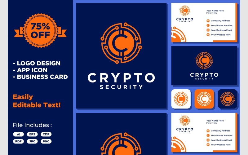 Lettre C Crypto Monnaie Coin Tech Logo - TemplateMonster