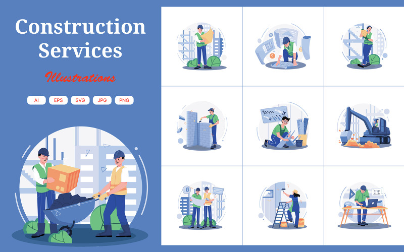 M617_Pack d'illustrations des services de construction