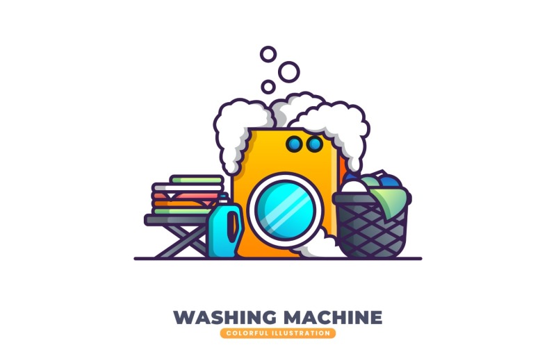 Washing Machine Illustration #378215 - TemplateMonster