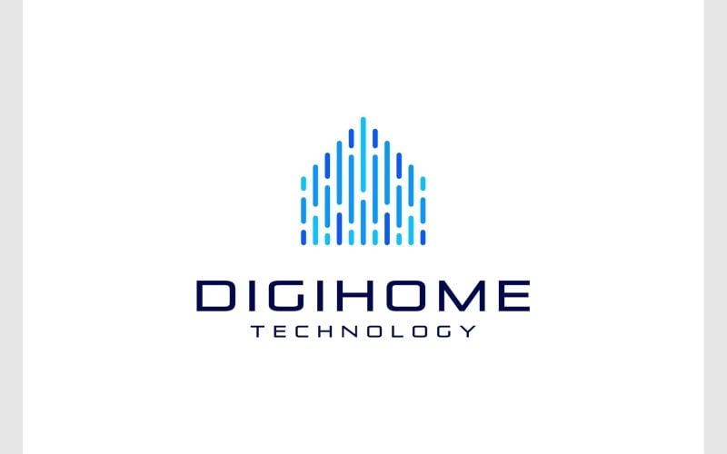 Home House Data Digital Technology Logo - TemplateMonster