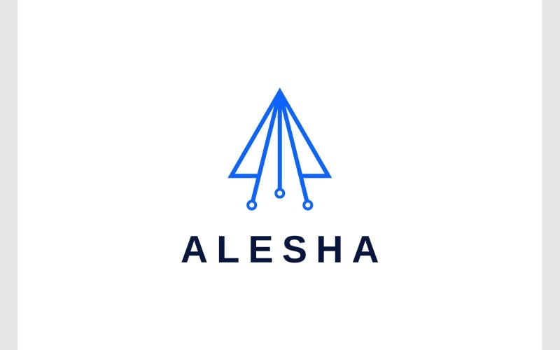 Logotipo Digital De Tecnología De Circuito Letra A