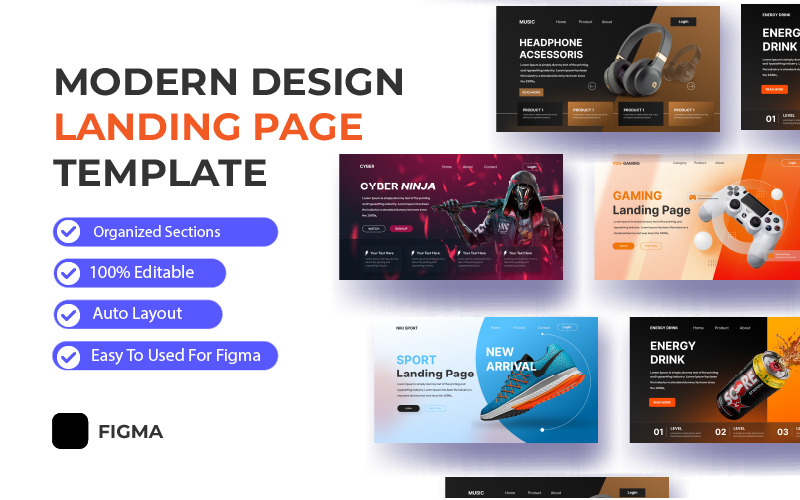Modern Design Landing Page e-commerce - TemplateMonster