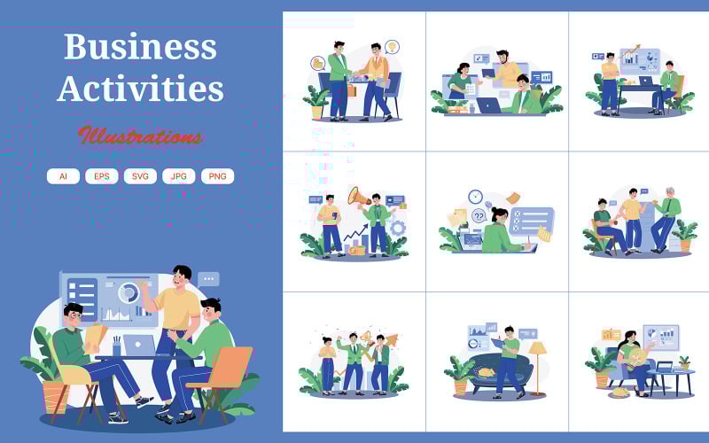 M577_Business Activities Illustration Pack - TemplateMonster
