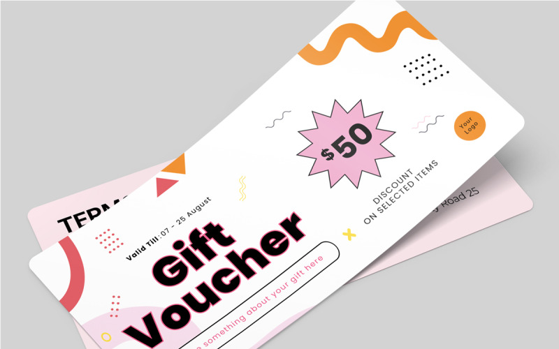 Diseño de plantilla de vales de regalo - TemplateMonster