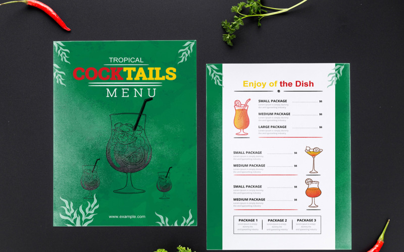 Layout del modello di menu di cibo minimalista