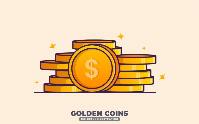 Dollar Coin Vector Illustration #379338 - TemplateMonster