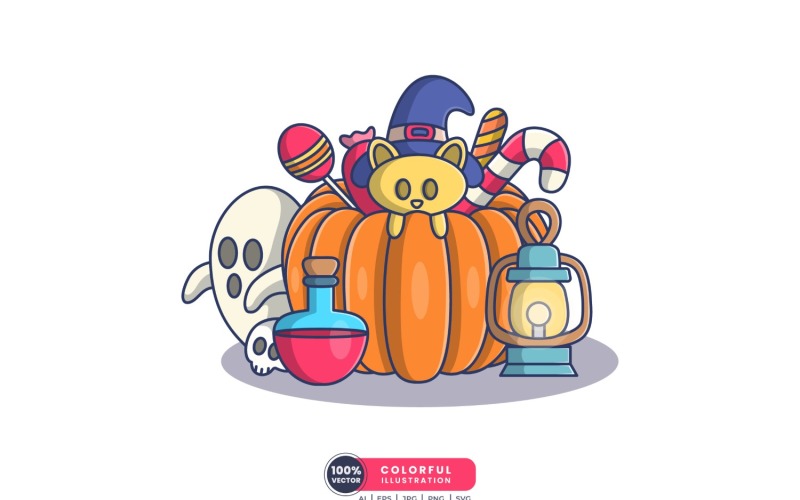 Illustration vectorielle effrayante d'Halloween