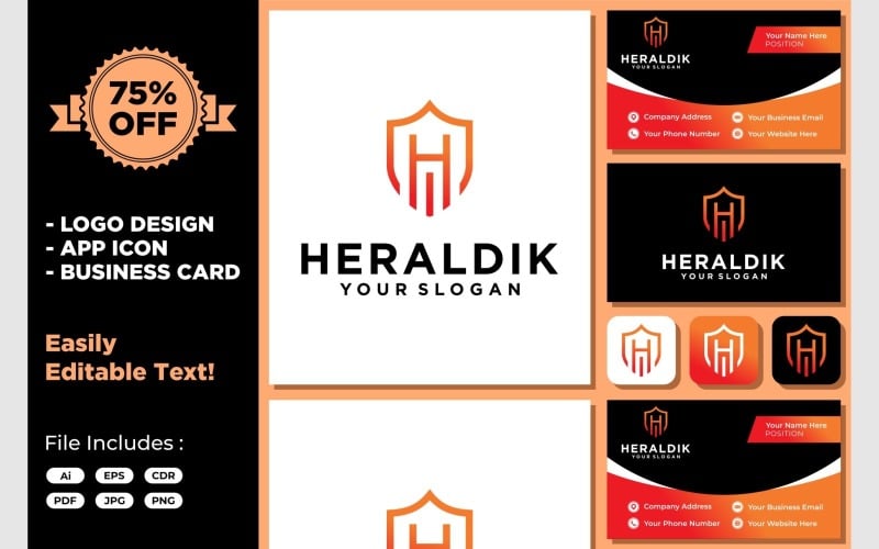 Letter H Shield Security Logo #379336 - TemplateMonster