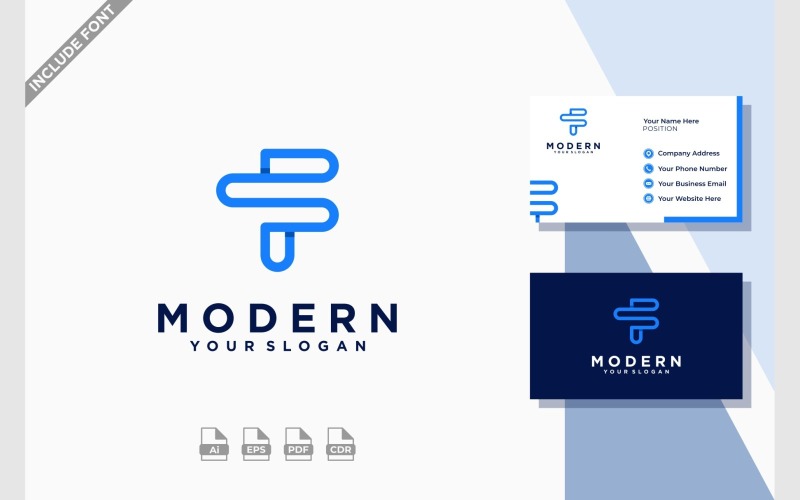 Litera FS Inicjały Logo nowoczesnej linii - TemplateMonster