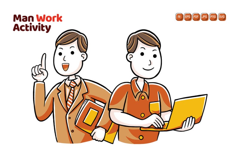 Man Work Activity Vector Pack #02 #379424 - TemplateMonster