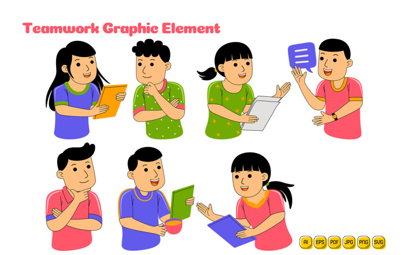 Teamwork Graphic Element Vector Illustration #01