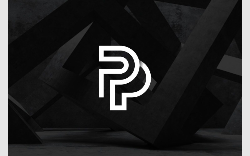 Letter P P Initials Simple Logo #379570 - TemplateMonster