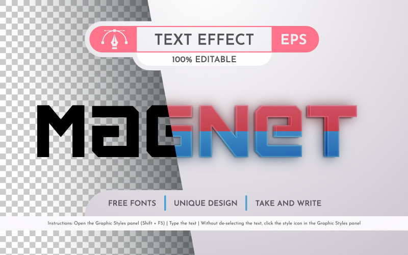 Magnet - Editable Text Effect, Font Style - TemplateMonster