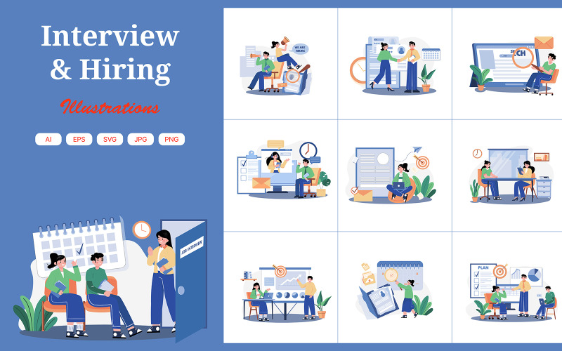M528_ Interview & Hiring Illustration Pack