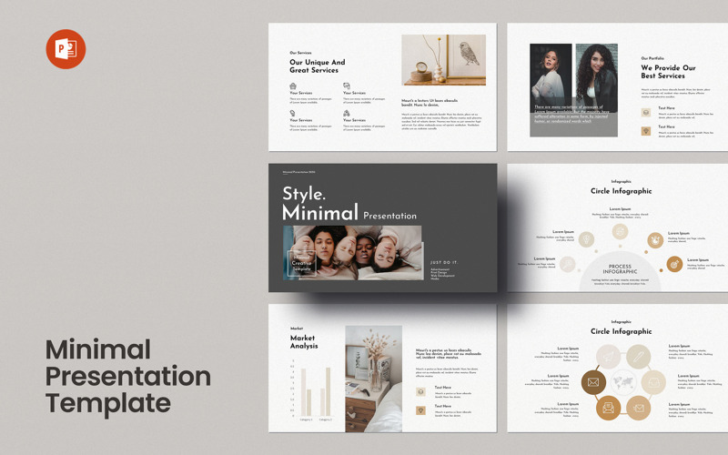 Minimale PowerPoint-Layout-Vorlage für Präsentationen