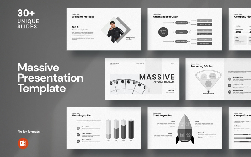 Modèle de présentation PowerPoint massif - TemplateMonster