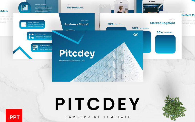 Pitcdey – Pitch Deck PowerPoint-Vorlage - TemplateMonster