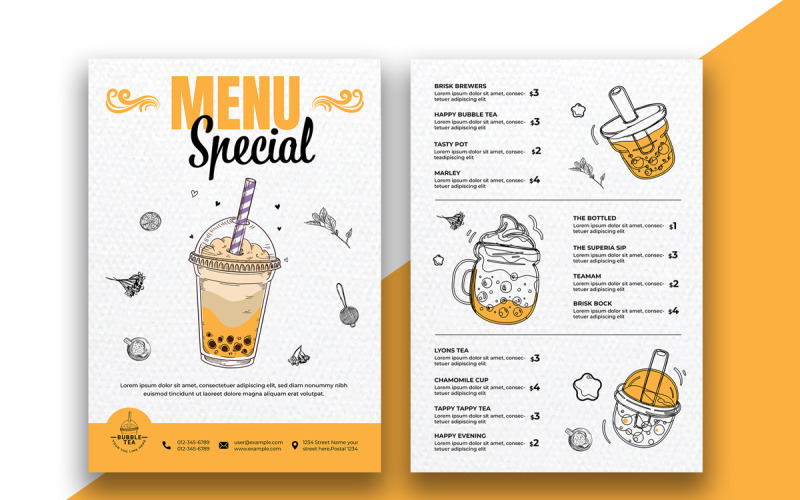 Restaurant Menu Double Side Template - TemplateMonster