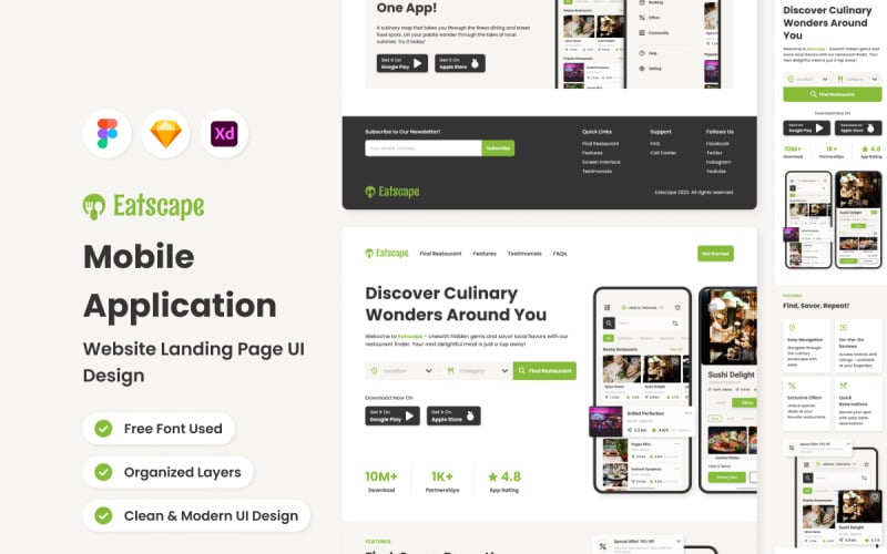 Eatscape - Mobile App Website Landing Page - TemplateMonster